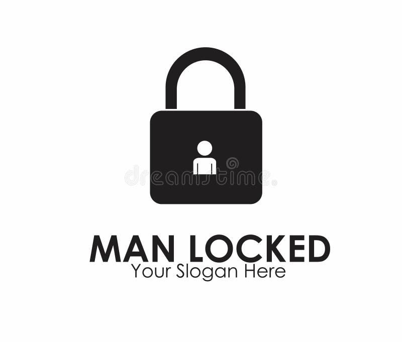 Man Locked Logo Design Concept Stock Illustration - Illustration of ...