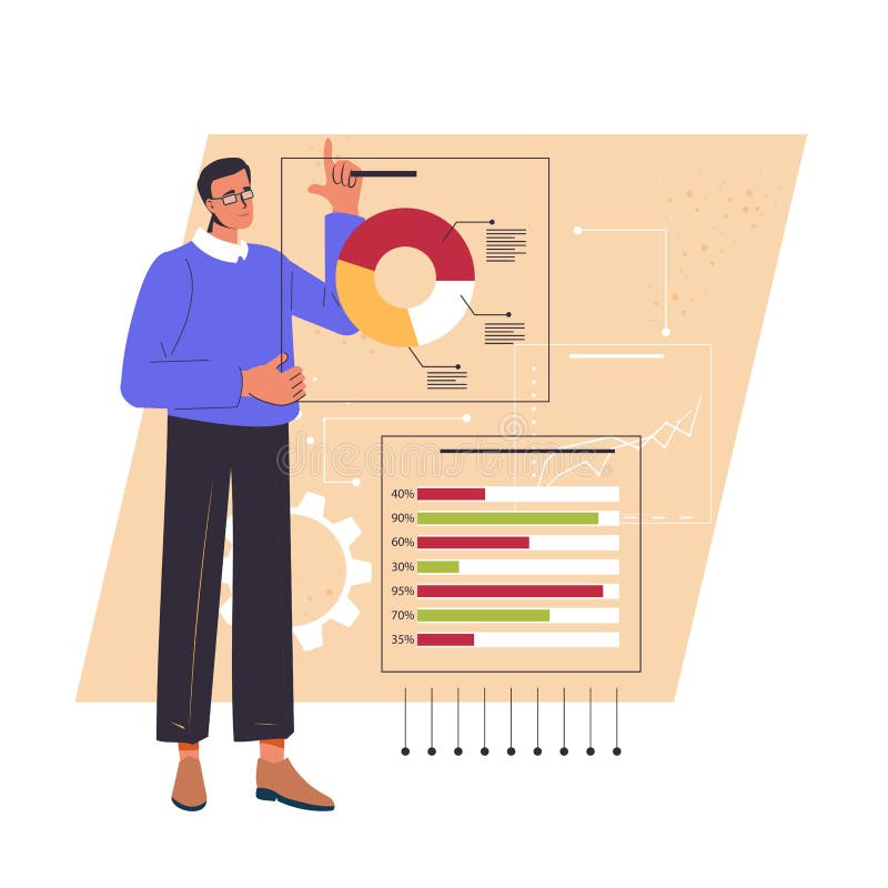 Man with Logical, Analytical, Strategic, Structural Thinking. Different Mental Mindset Types ...