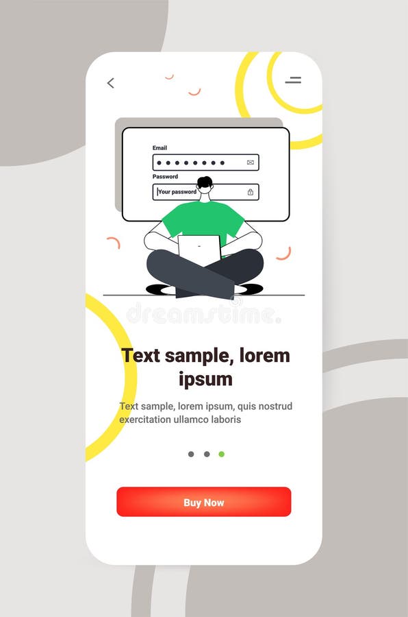 Man Login To Social Media Apps Mobile or Computer Application User ...