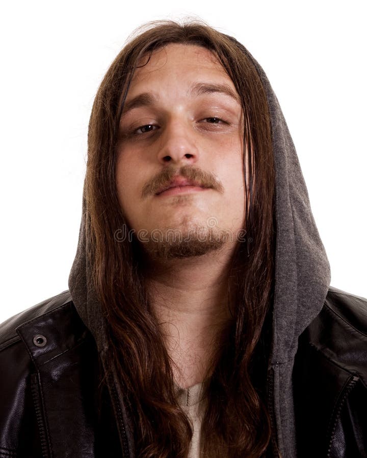 Man with Long Hair stock image. Image of close, male - 21308059