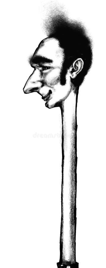 Man with the long neck stock illustration. Illustration of illustrated ...