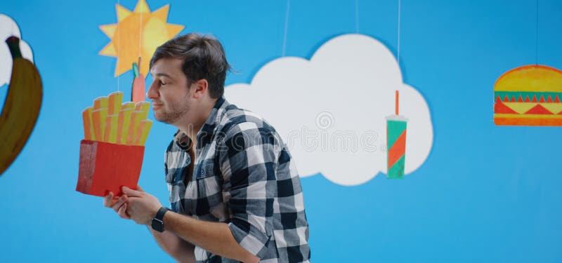 Man longing for fast food stock photo. Image of fruit - 173342498