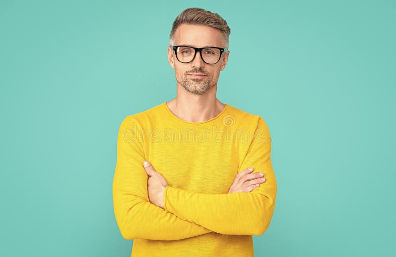 Man Look in Eyewear at Studio. Man Look in Eyewear on Background. Photo ...