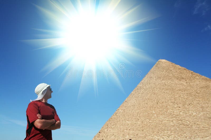 Man look on pyramid stock photo. Image of desert, civilization - 3909834