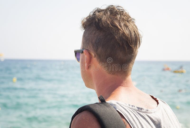 Man Look at the Sea from the Boat S Deck Stock Photo - Image of ...