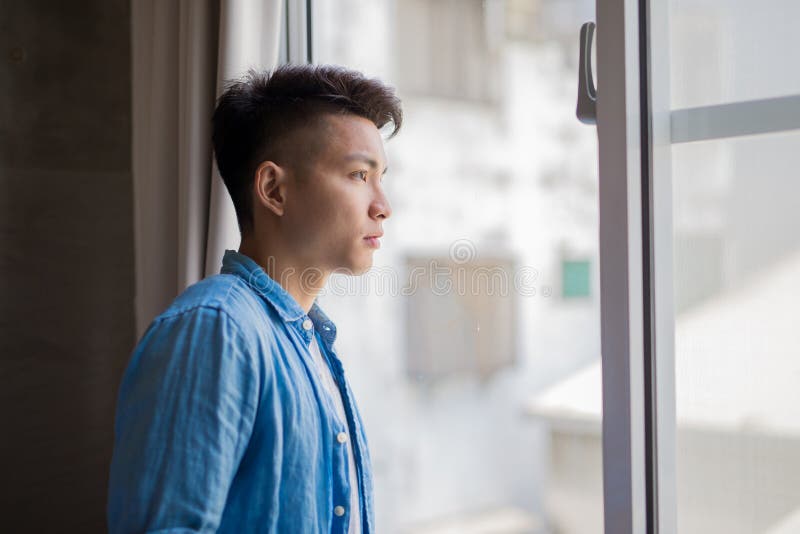 Man look somewhere stock photo. Image of teeth, depressed - 123193262