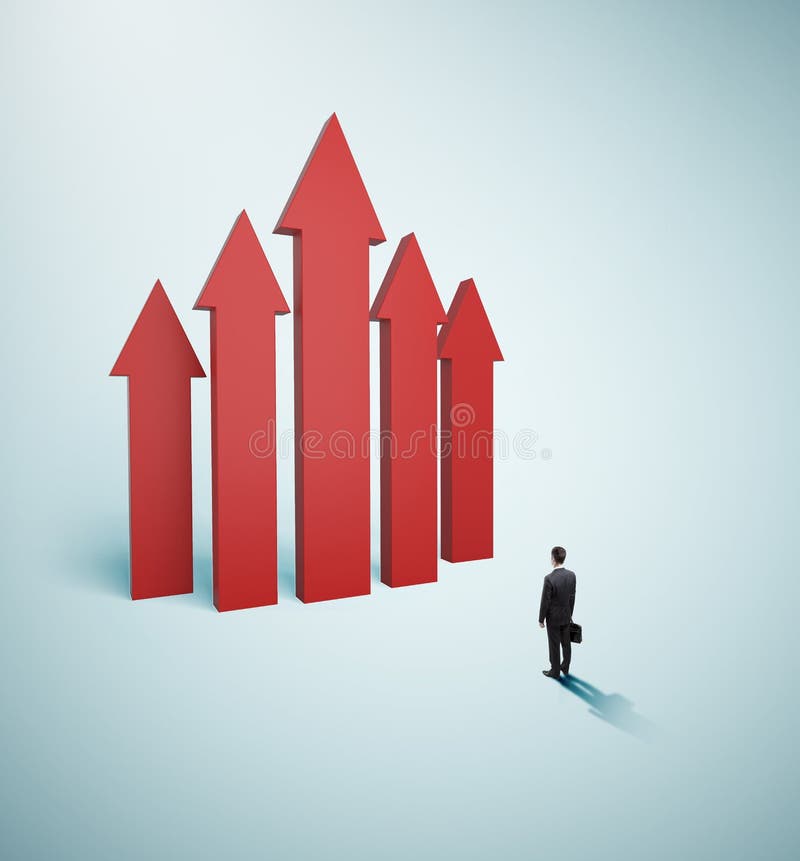 Taking Decisions for the Future Man Standing with Three Direction Arrow ...