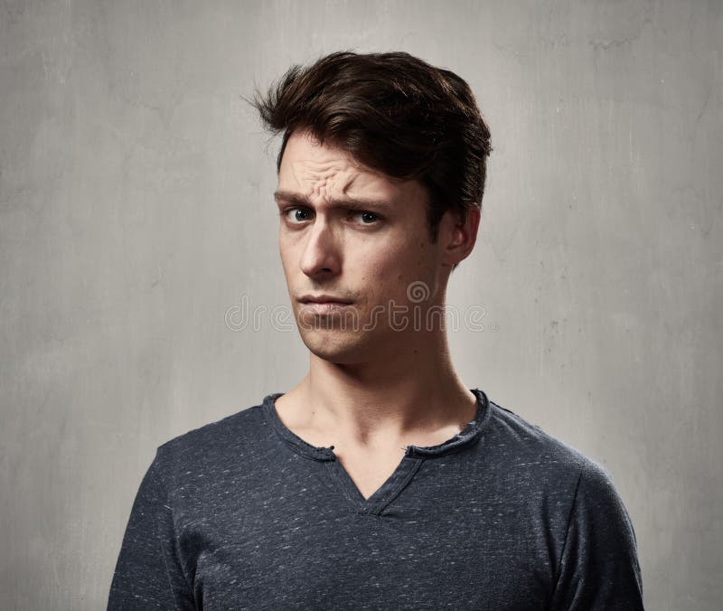 Man Looking Camera with Doubt. Stock Photo - Image of camera, portrait ...