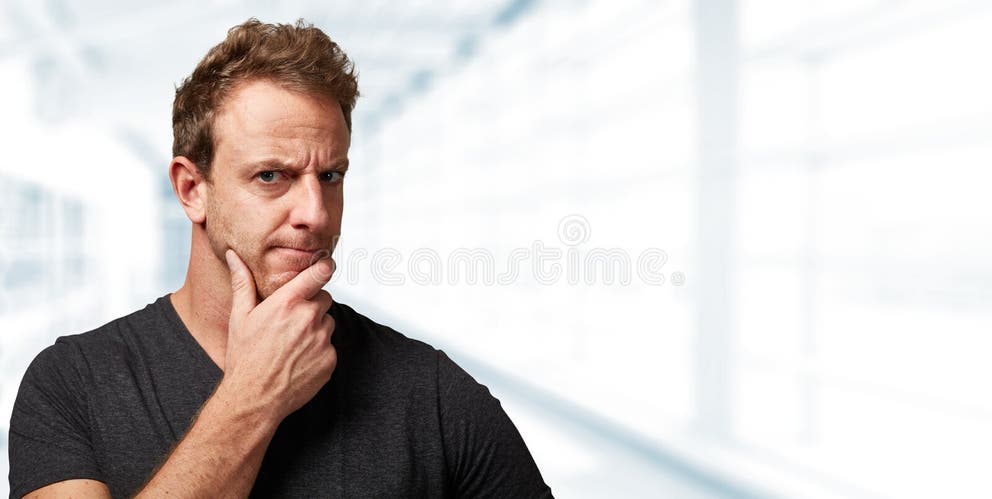 Man Looking Camera with Doubt. Stock Photo - Image of camera, portrait ...