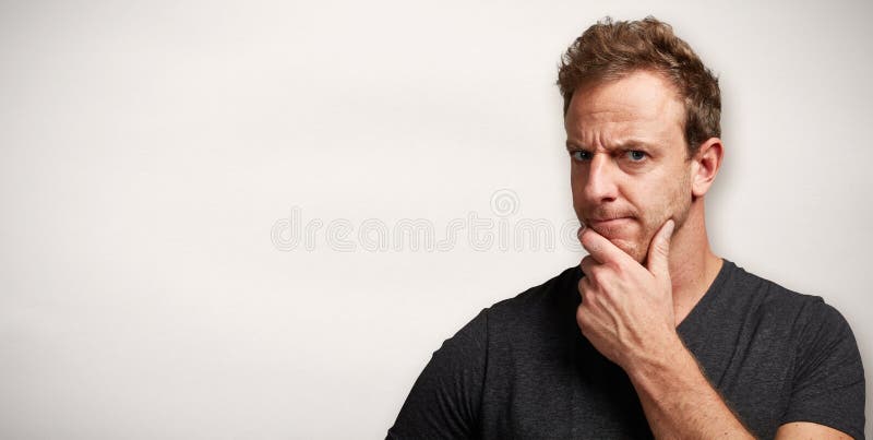 Man Looking Camera with Doubt. Stock Photo - Image of camera, portrait ...