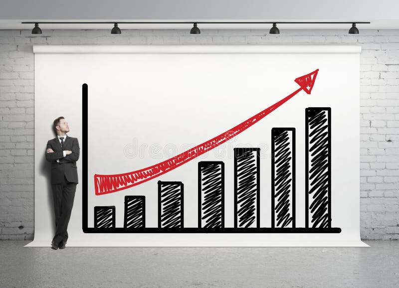 Man looking at chart stock illustration. Illustration of person - 32721792