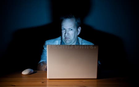 Disgusted computer guy stock image. Image of monitor - 29945693