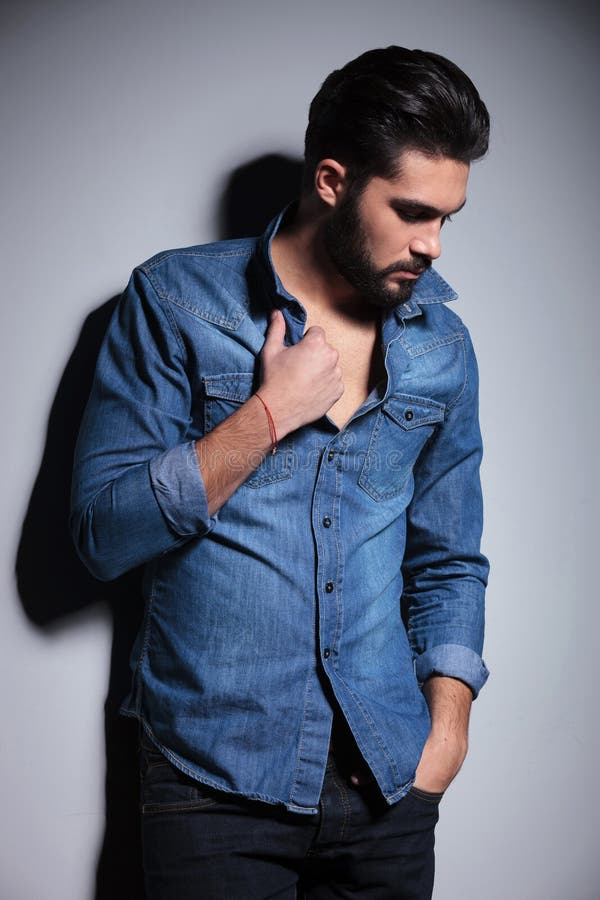 Man looking down stock photo. Image of dude, pensive - 44048984