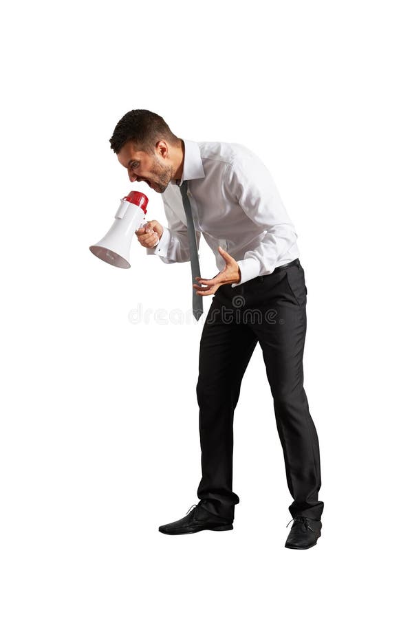 Man Looking Down And Screaming Stock Image - Image of angry, emotional ...