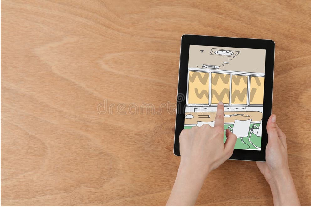 Man Looking at Drawing on a Digital Tablet Stock Photo - Image of ...