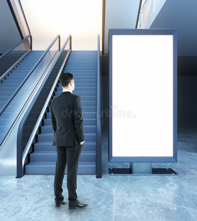 Man Looking at Empty Billboard Stock Photo - Image of looking ...