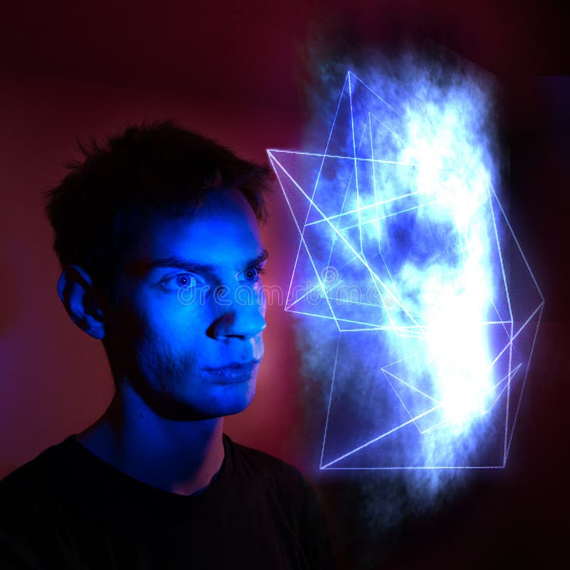 Man Looking at Energy Source Stock Image - Image of energy, portrait ...