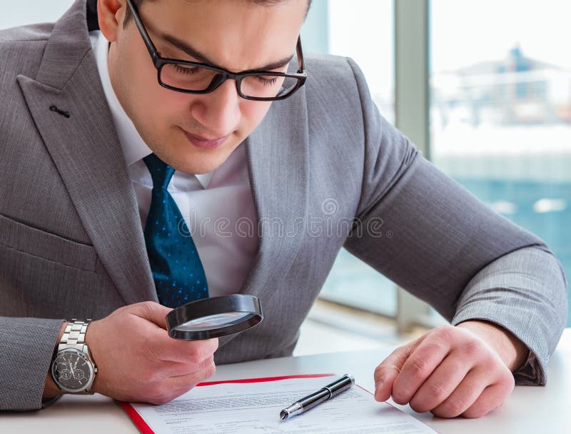 Man Looking for Errors and Mistakes in Report Stock Photo - Image of ...