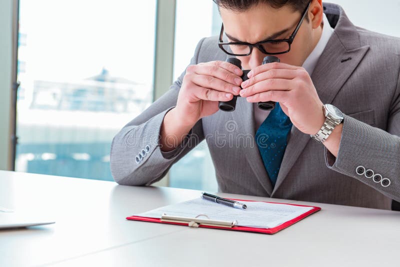 The Man Looking for Errors and Mistakes in Report Stock Photo - Image ...