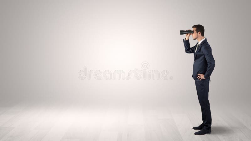 Man Looking Forward in an Empty Space Concept Stock Photo - Image of ...