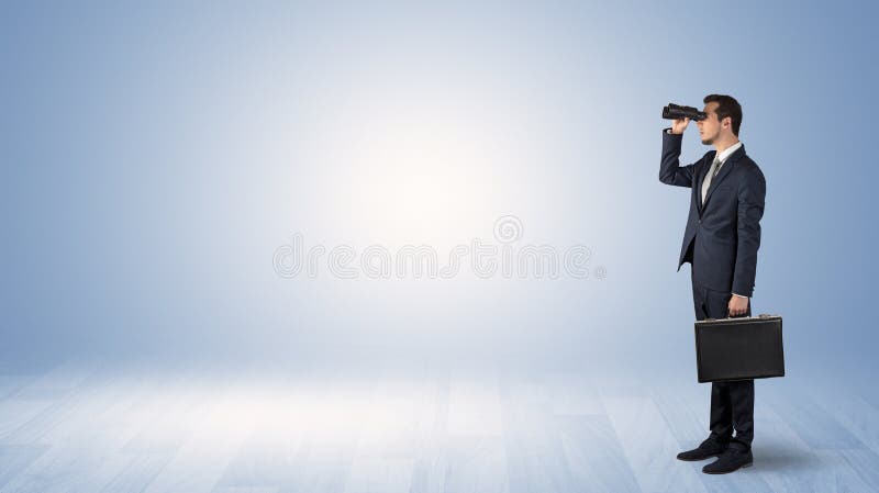Man Looking Forward in an Empty Space Concept Stock Illustration ...