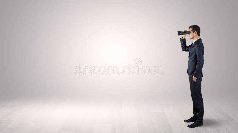 Man Looking Forward in an Empty Space Concept Stock Image - Image of ...