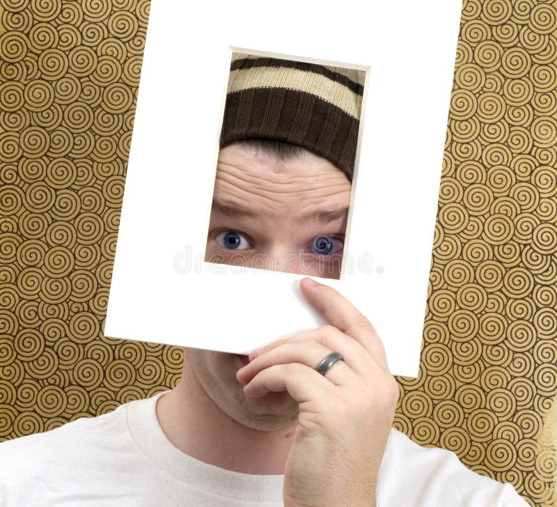 Man Looking through Frame stock image. Image of holding - 9212763