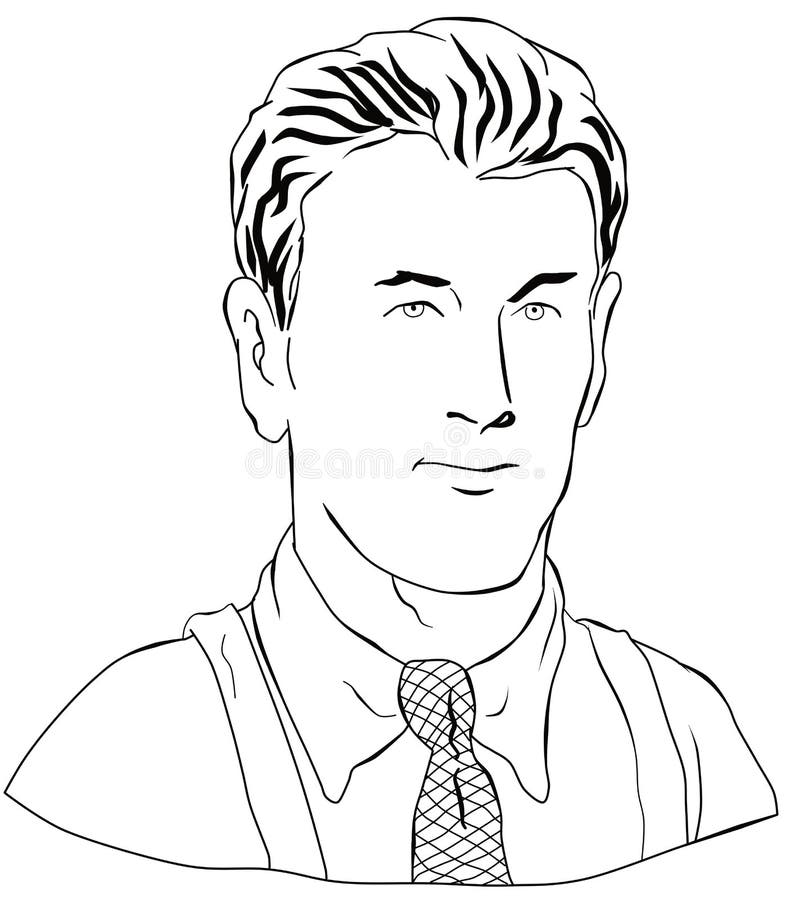 Man Looking Front Retro Style Stock Illustration - Illustration of male ...