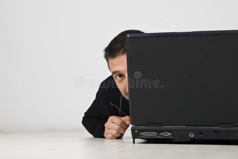 Behind Computer / Woman Using Computer Stock Photos - Image: 8150603 ...