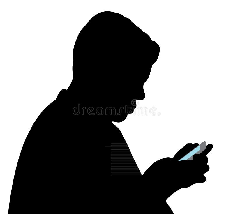 Man Looking at His Cellphone, Vector Stock Vector - Illustration of ...