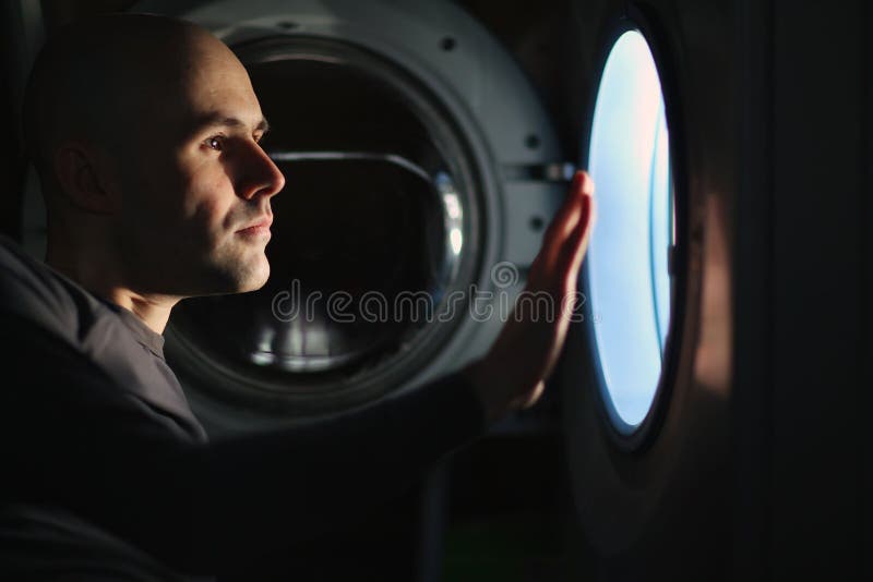 Man Looking Inside Washing Machine Stock Image - Image of laundry ...