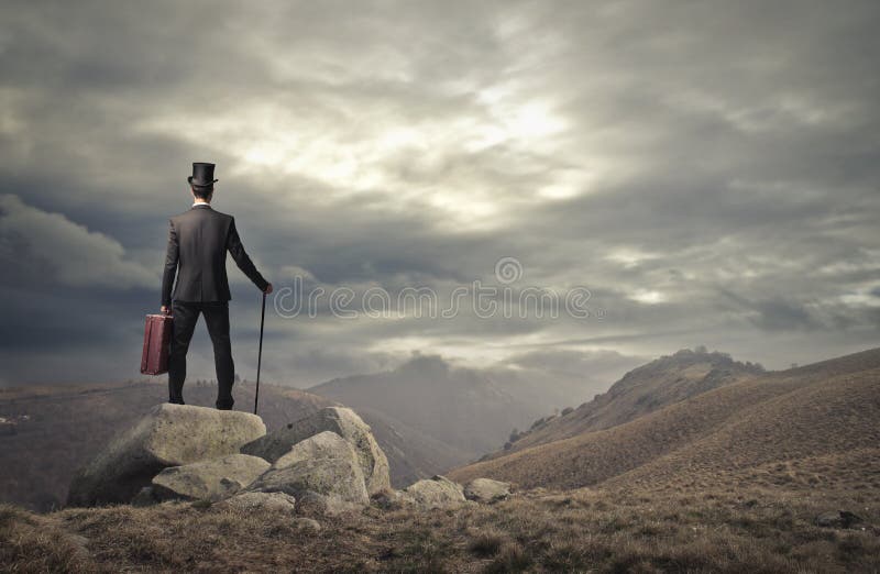 Man Looking at the Landscape Stock Photo - Image of field, travel: 32887854