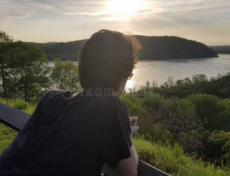 Man Looking Over the Water Standing on a Footbridge Editorial Image ...