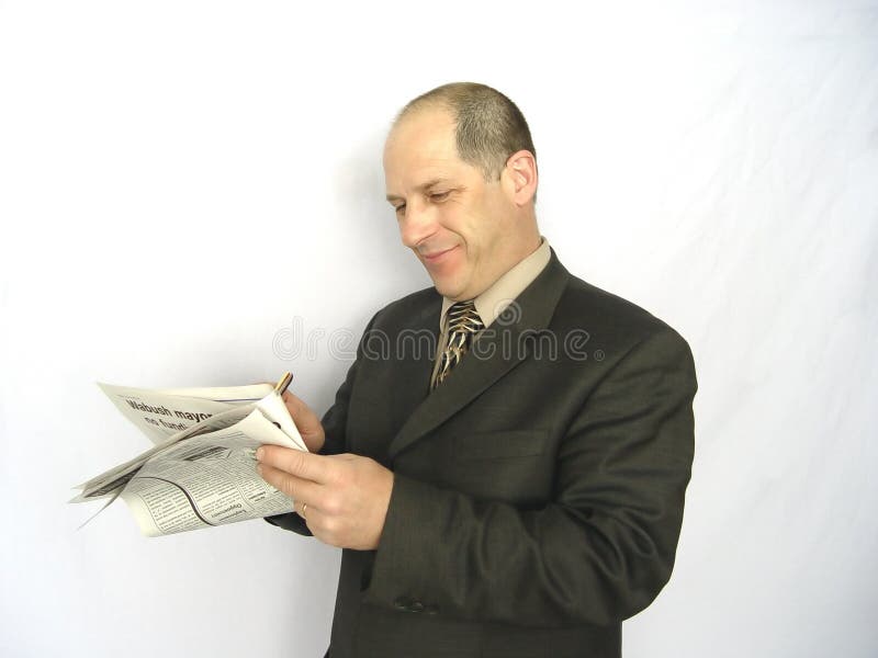 Man looking at Paper stock photo. Image of papers, people - 3964