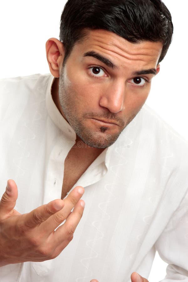 Man Looking Questioning Gesturing Stock Image - Image of expression ...
