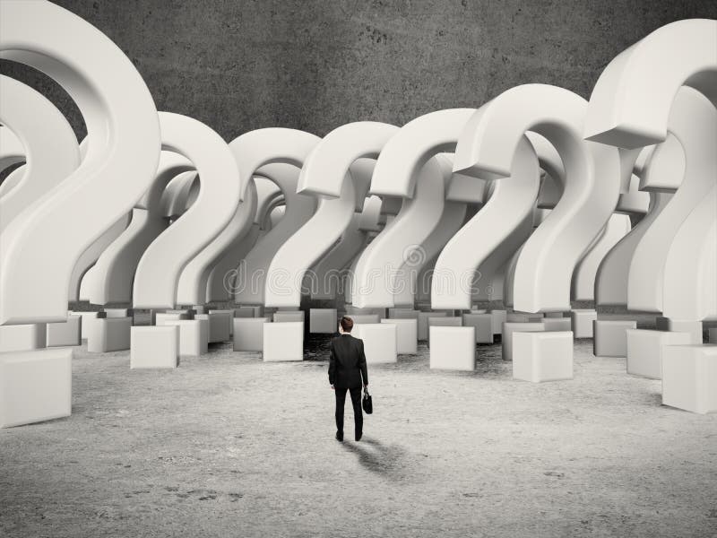 Man looking on questions stock image. Image of people - 35055605