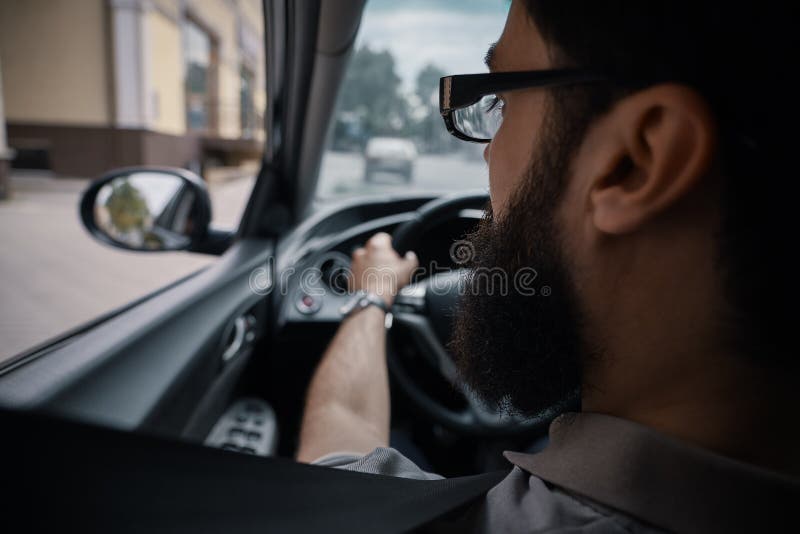 Young Man Smiling while Driving a Car Stock Photo - Image of face ...