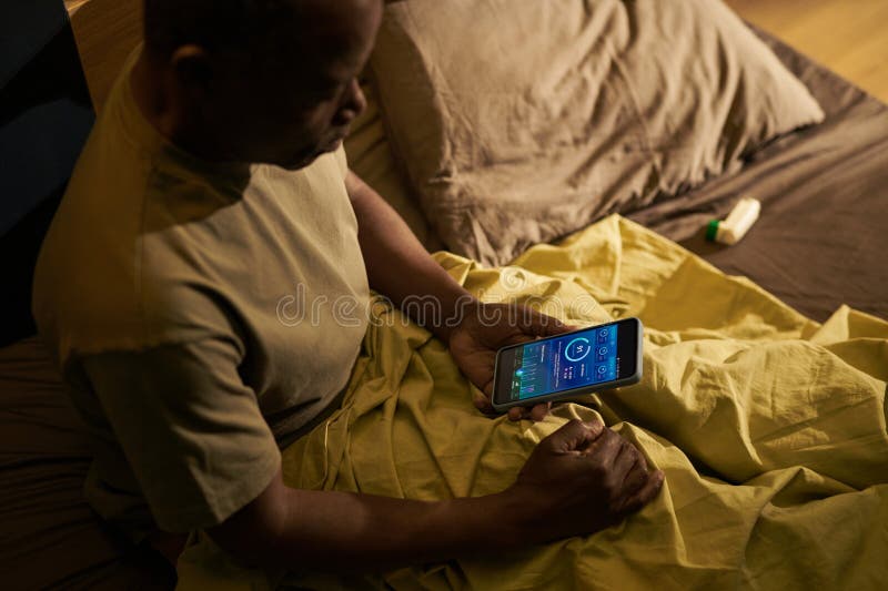 Man Looking at Sleep Quality Index Stock Photo - Image of asthmatic ...