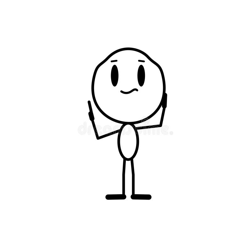 Man is Looking for a Solution, Cartoon Character. Vector, Line ...
