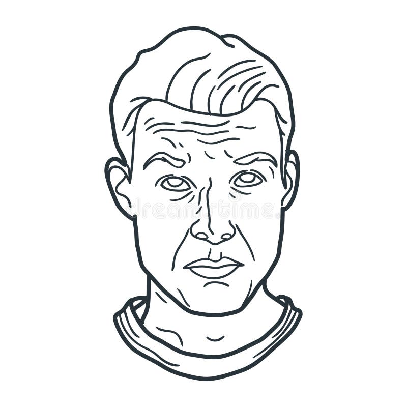 Man Looking Straight. Vector Illustration Decorative Background Design ...