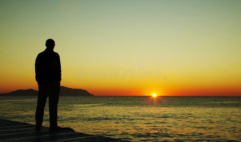 Man looking on sunset stock photo. Image of holidays, motivation - 1845790