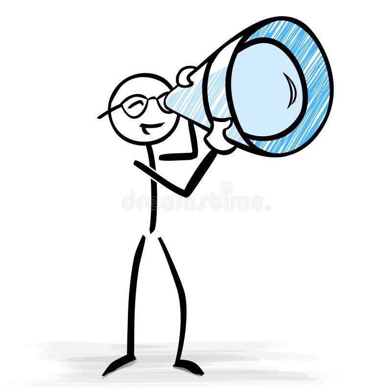 Man Looking through a Telescope Stock Illustration - Illustration of ...