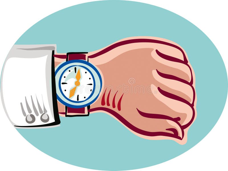 Man Looking at the Time from His Wristwatch. Stock Vector ...