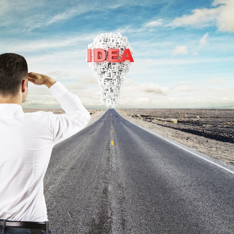 Man looking to idea stock photo. Image of rural, road - 38763512