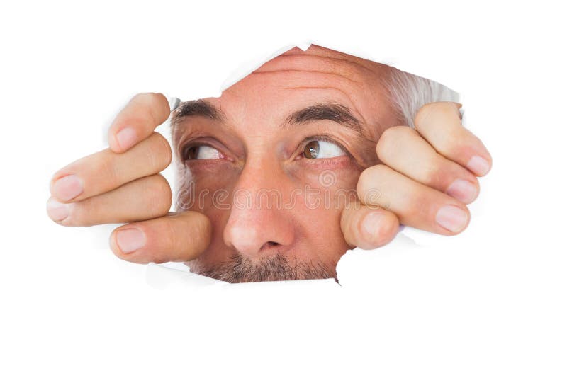 333 Man Peeking Torn Paper Stock Photos - Free & Royalty-Free Stock ...