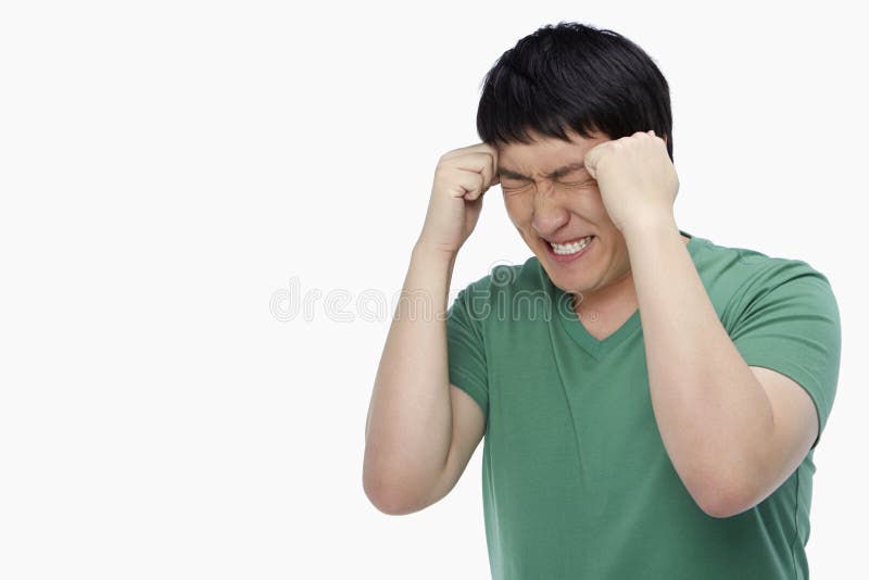 Man Looking Very Frustrated Stock Image - Image of touching, anger ...