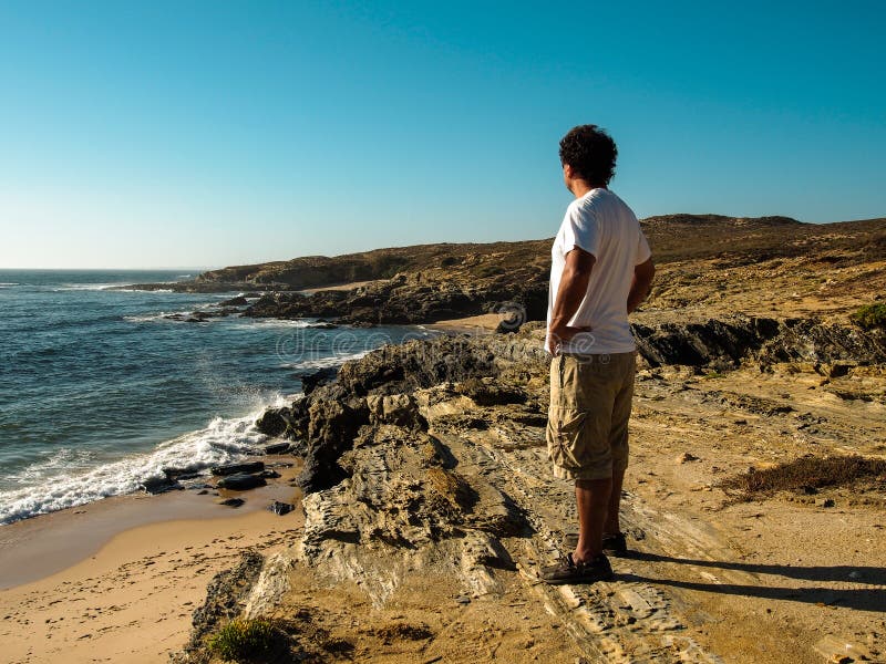 Man looking at the view stock photo. Image of enjoyment - 61586660
