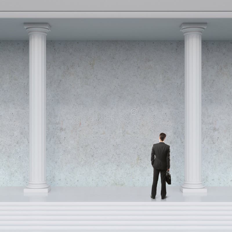 Man looking at wall stock photo. Image of looking, executive - 31846958