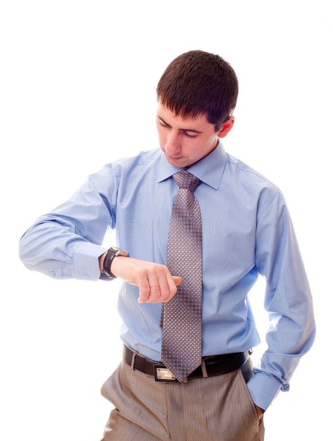 Man looking at watch stock photo. Image of look, late - 17338062