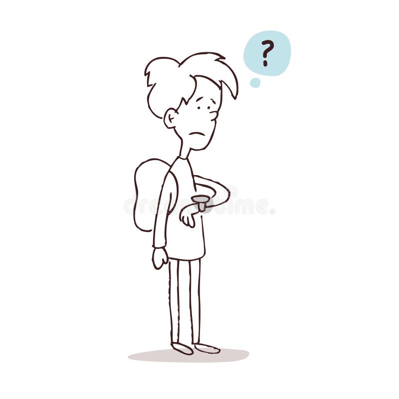 Man looking at this Watch stock vector. Illustration of education ...